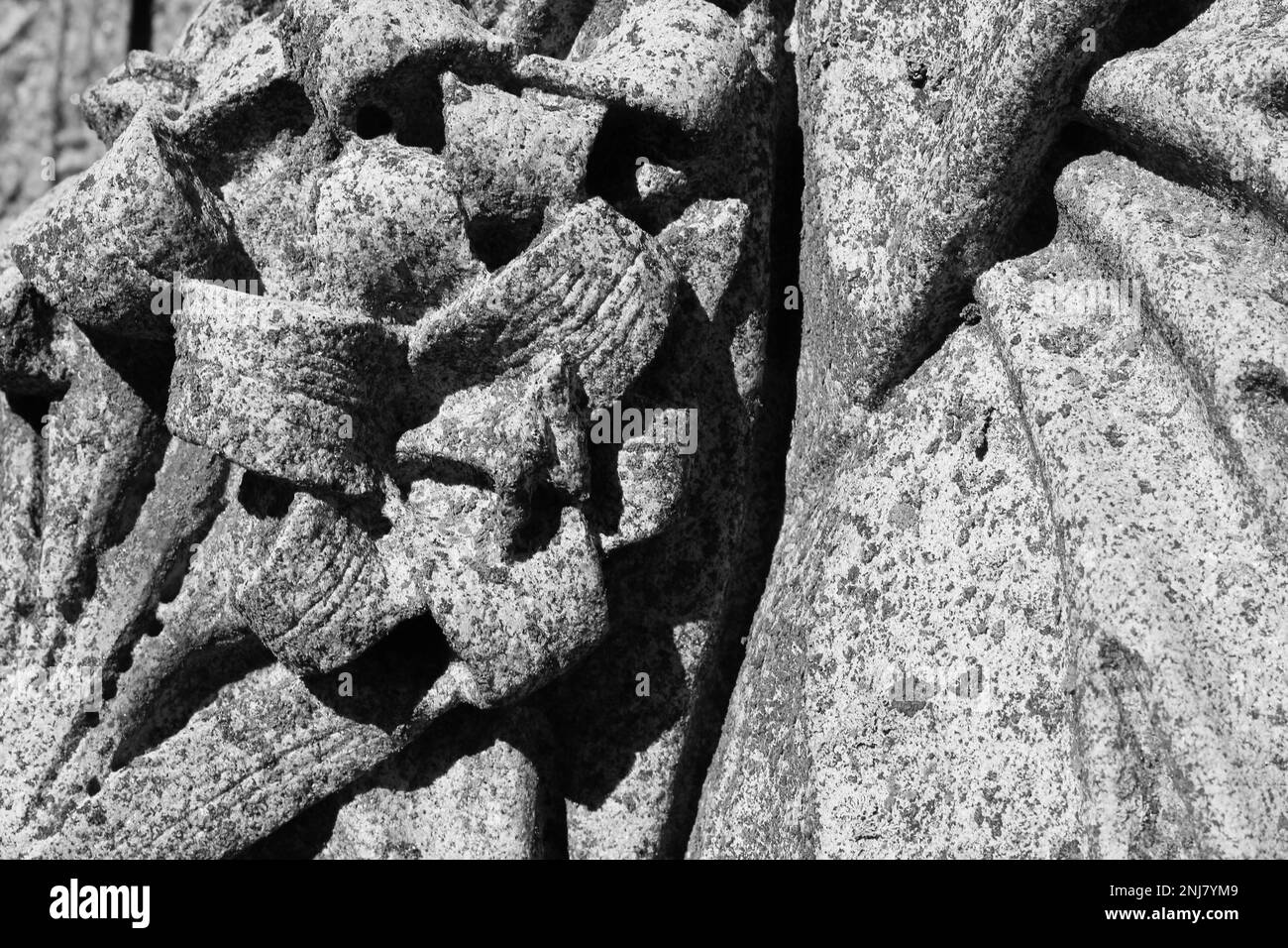 Natural stone carved beautiful Black and White Stock Photos & Images ...