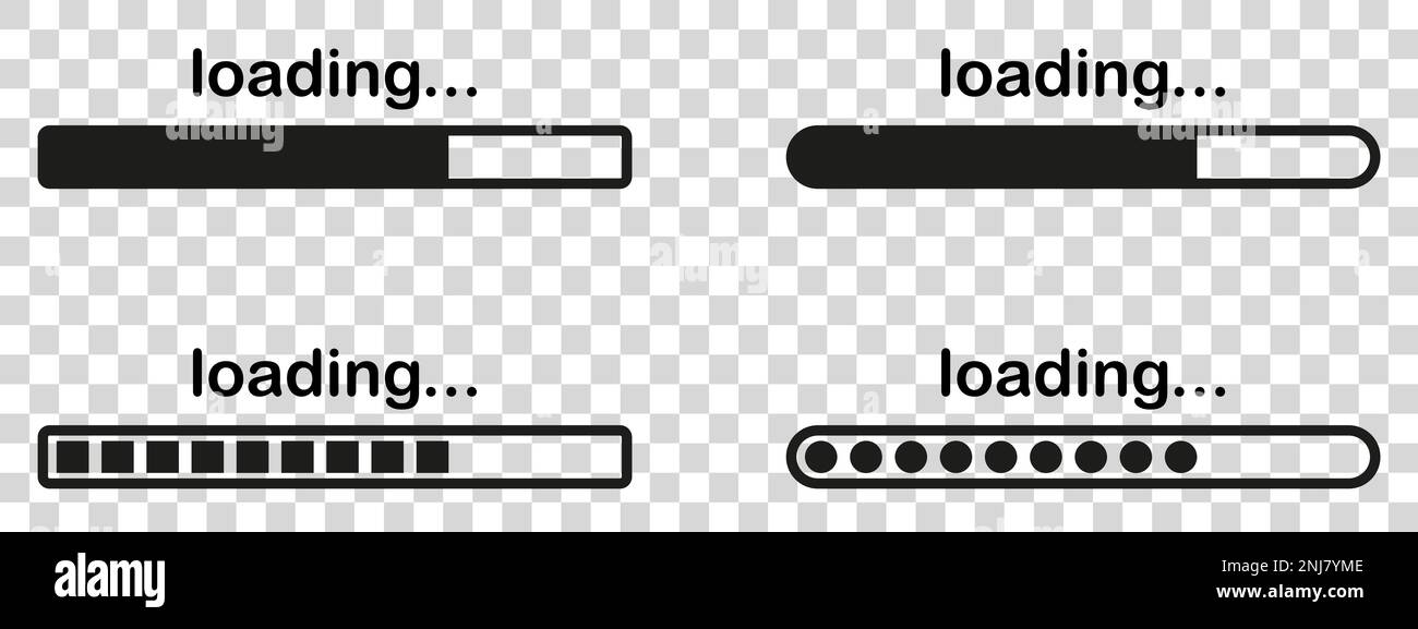 Set Of Vector Loading Icons Loading Bar Progress Icon Download Progress Stock Vector Image