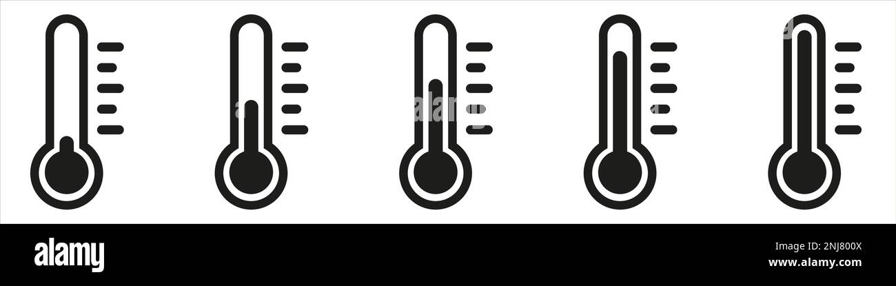 Temperature Symbol Set .Three vector thermometer showing the temperature . Thermometer icon ...