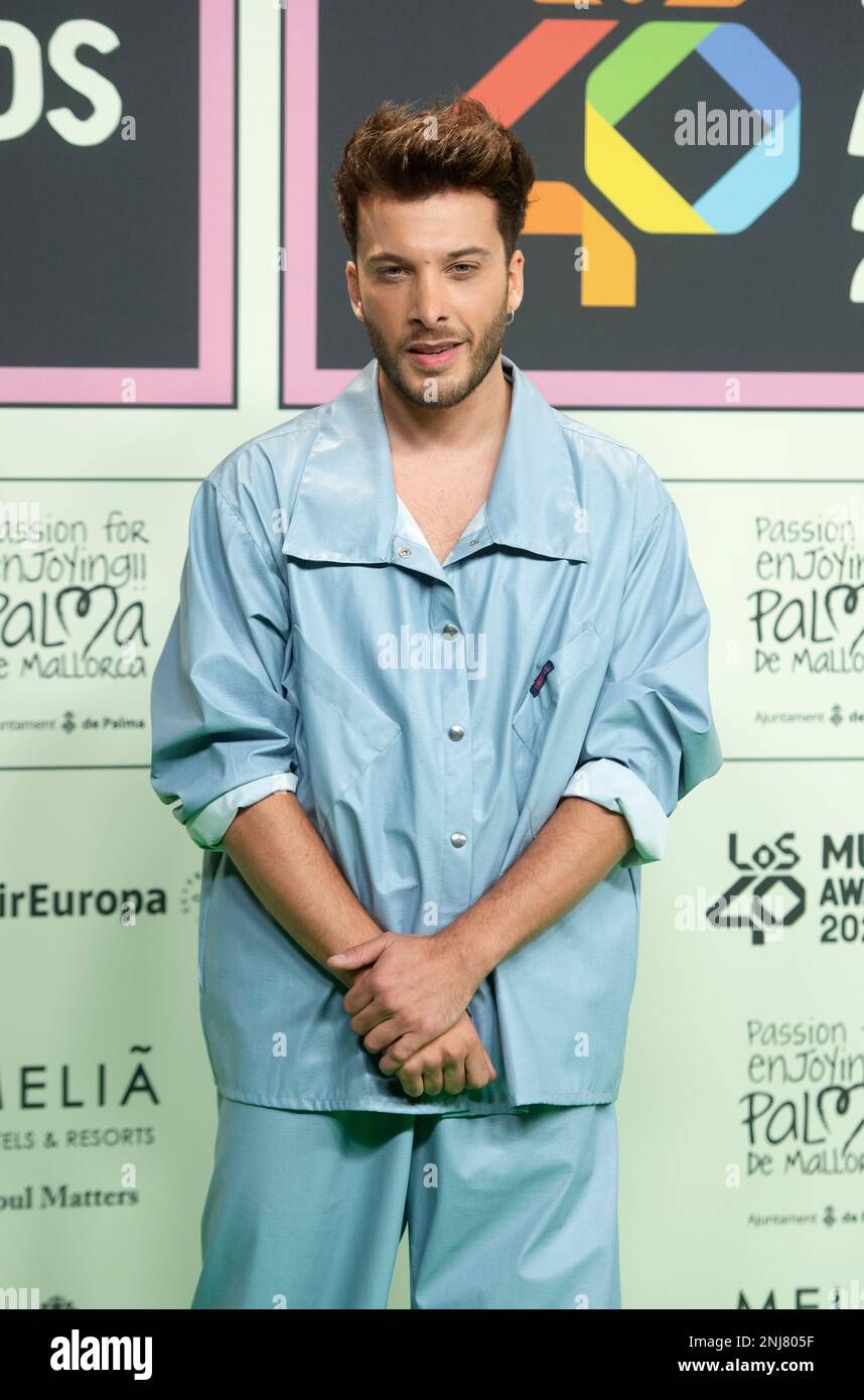 Singer Xuso Jones poses at the red carpet photocall for the Los40 Music ...