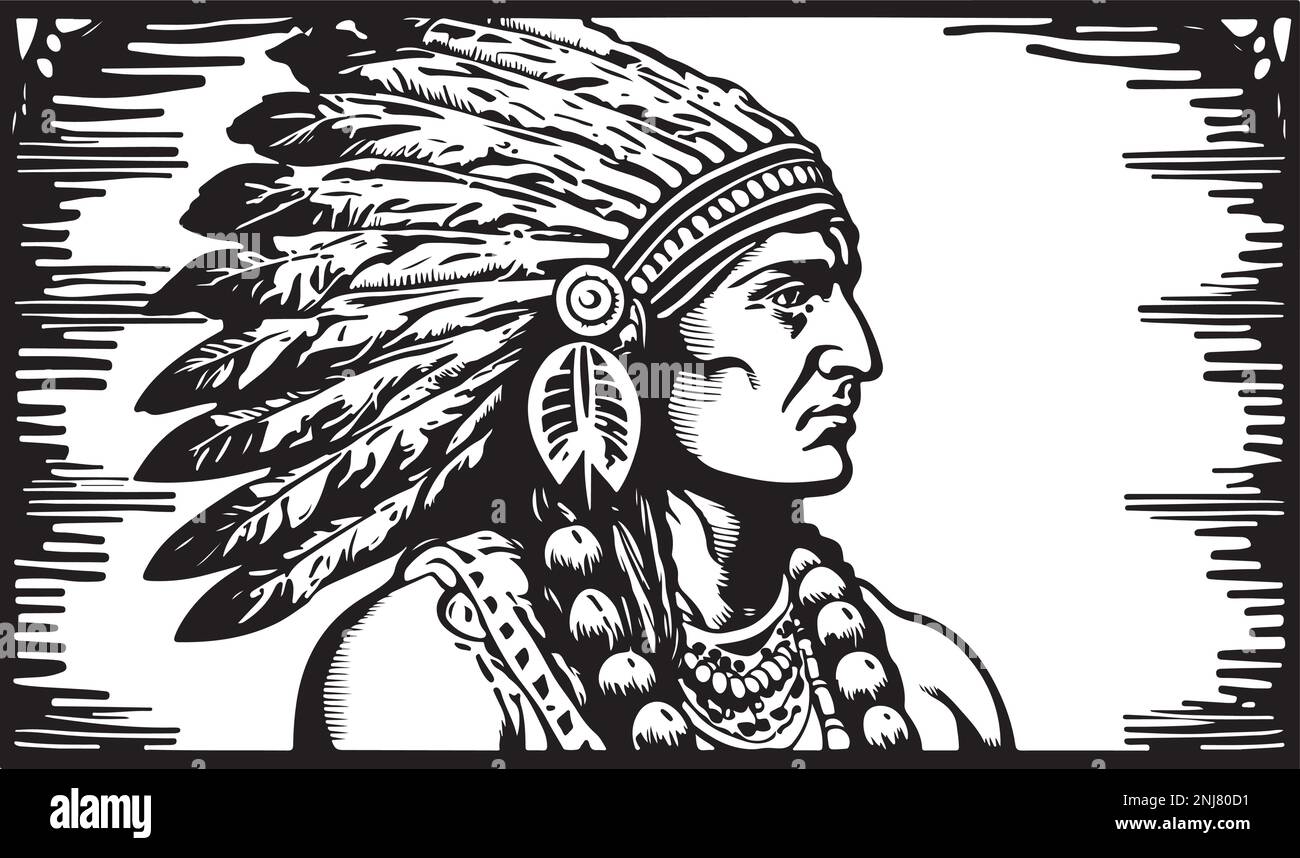 Native Americans Clipart Black And White