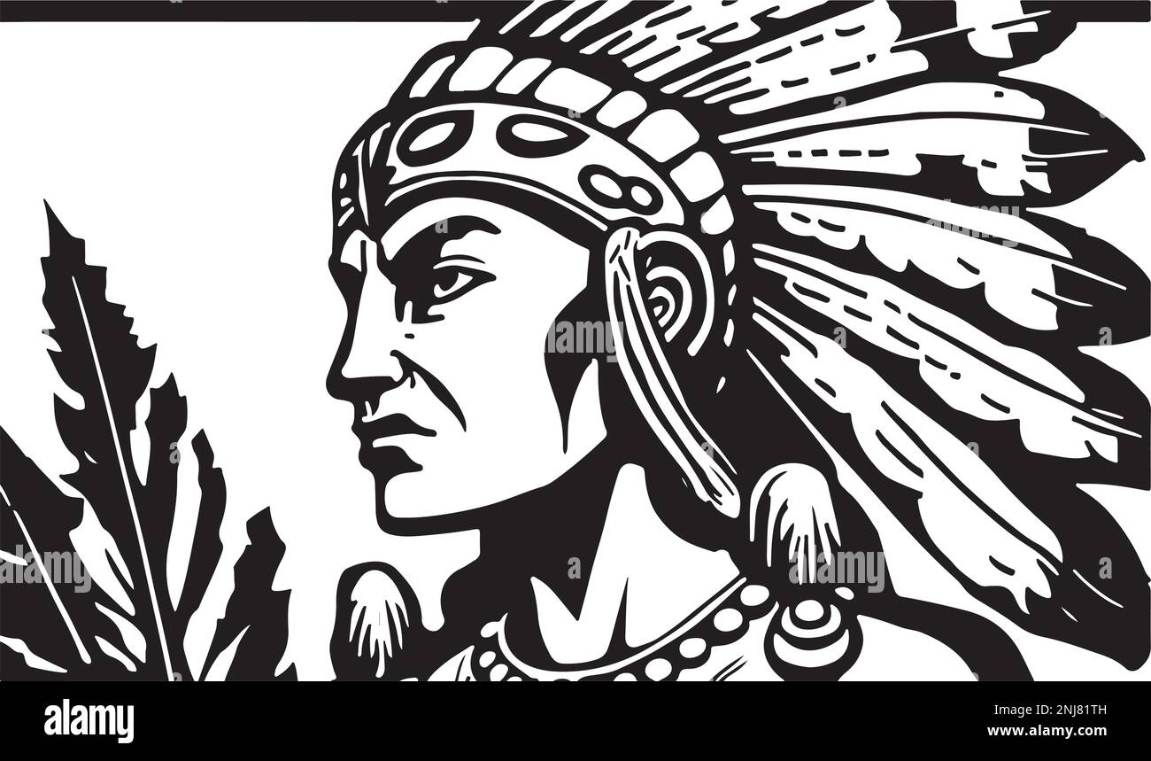 Red Indian Clipart Black And White