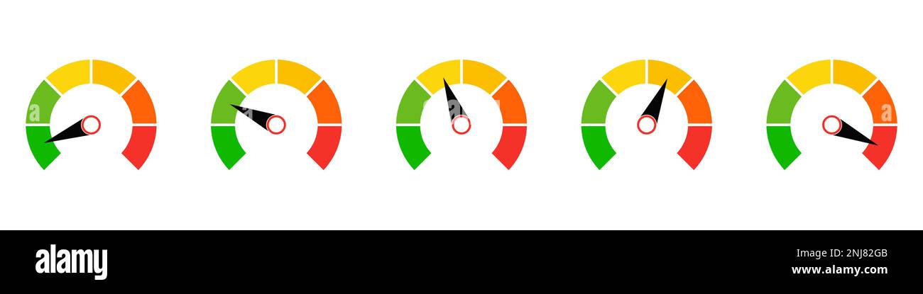 Speedometer rating vector illustration. Collection of colorful ...