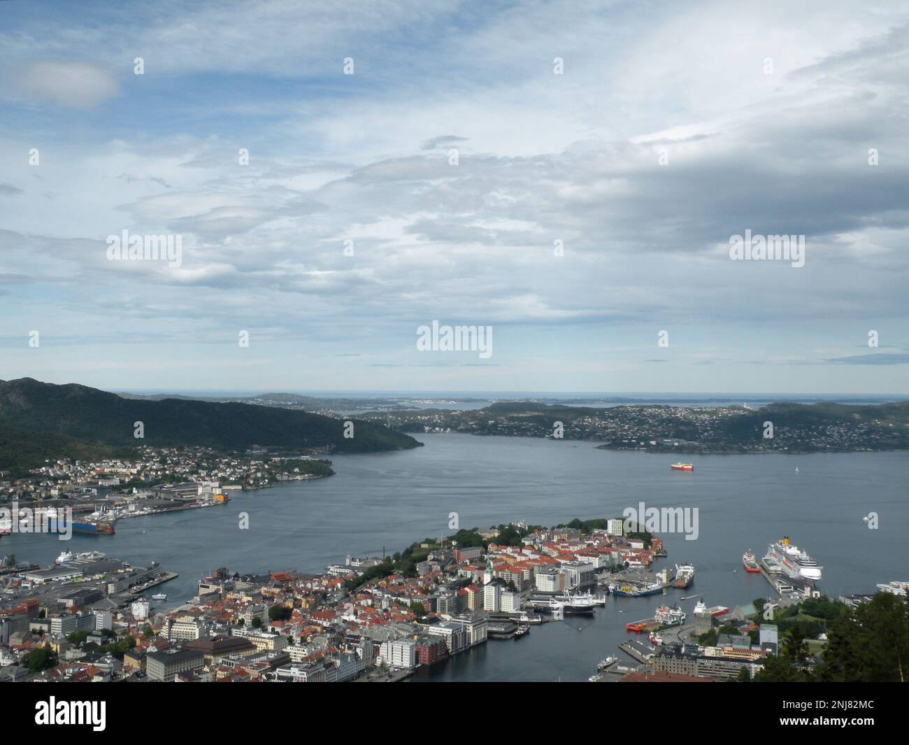 Nordnes view from Tippetue Viewpoint, Bergen, Norway, Europe Stock ...