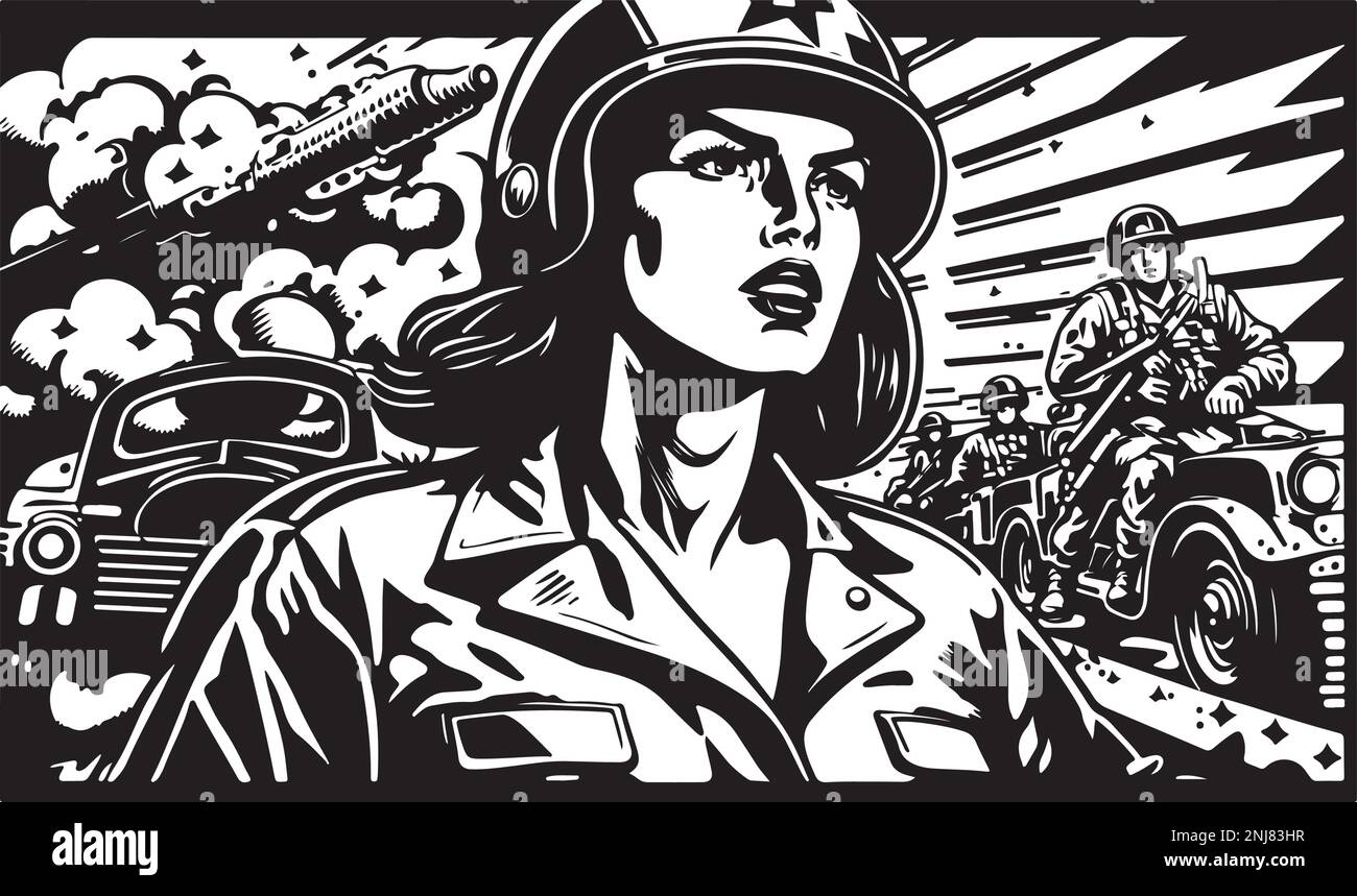 Beautiful and trendy black and white linocut art or colouring page of a ...