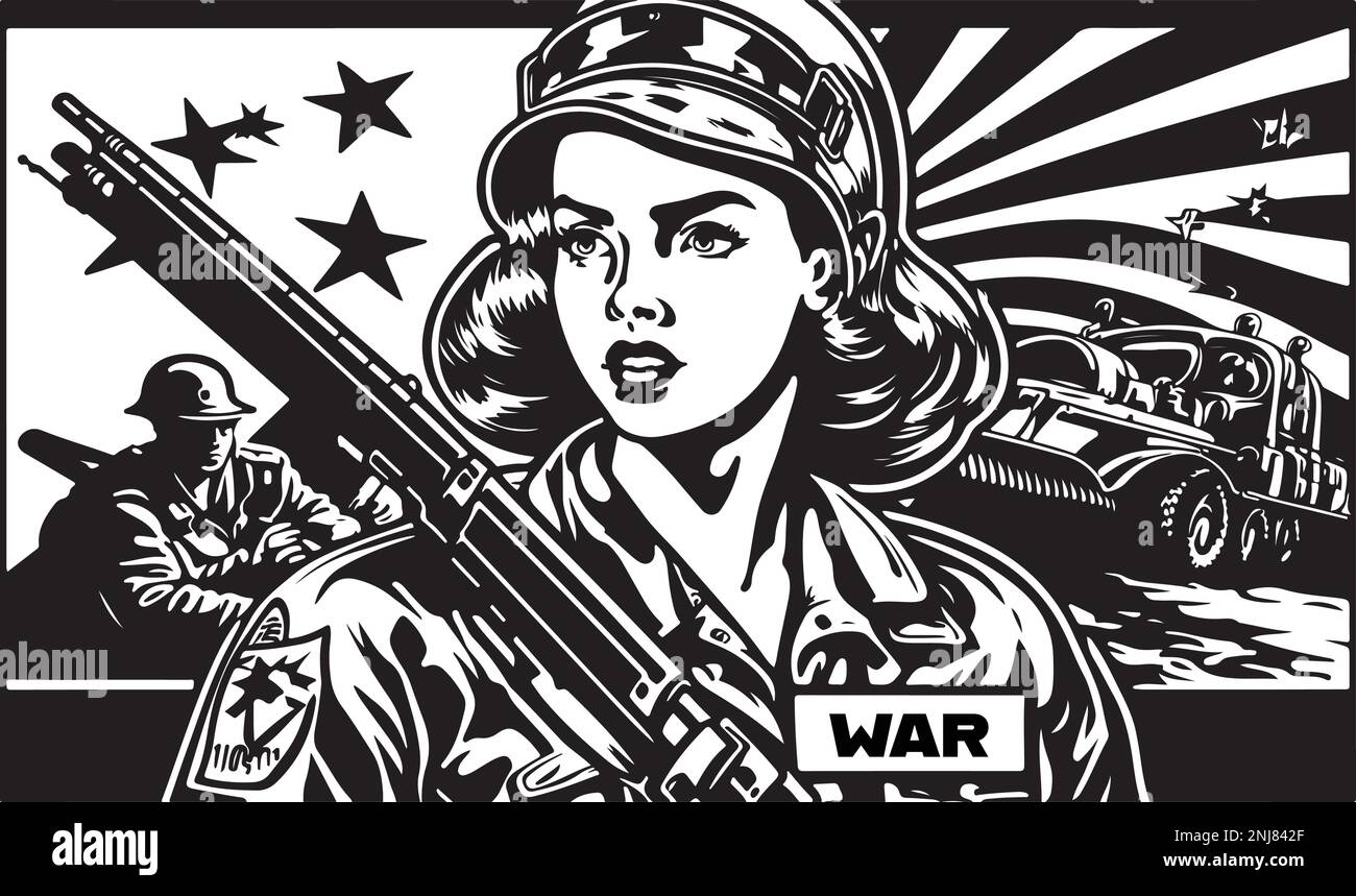 Beautiful and trendy black and white linocut art or colouring page of a ...