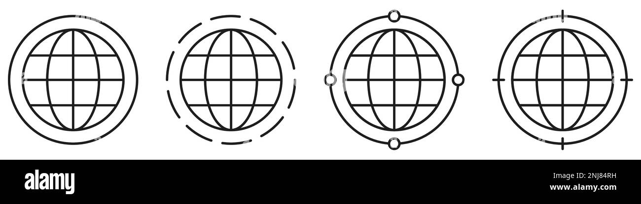 World icons set. World planet earth icon collection. Globes with world ...