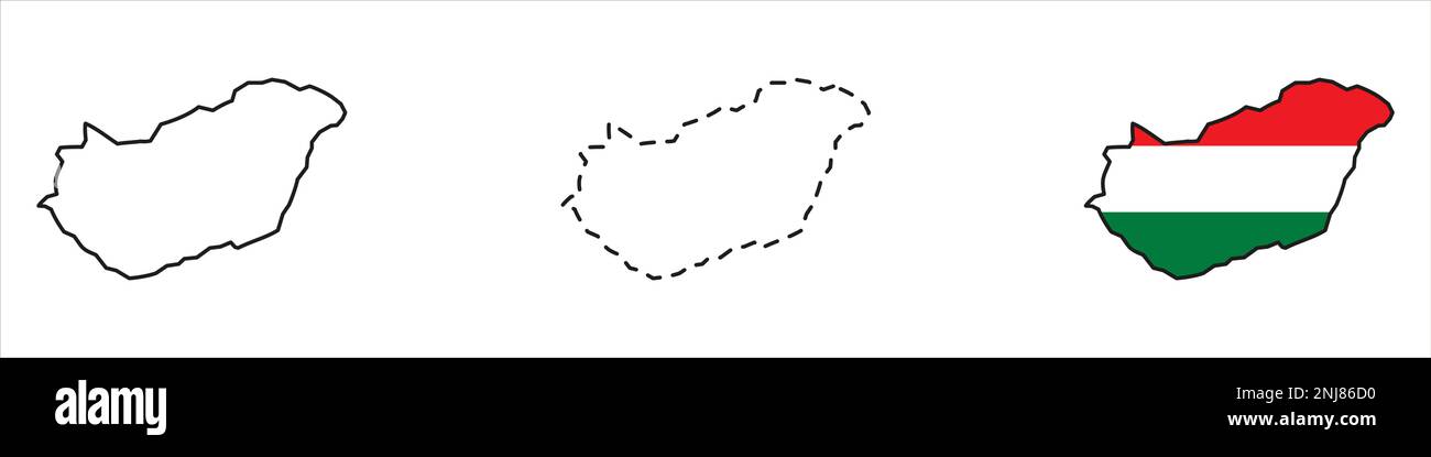 vector political map of Hungary on white background Stock Vector Image ...