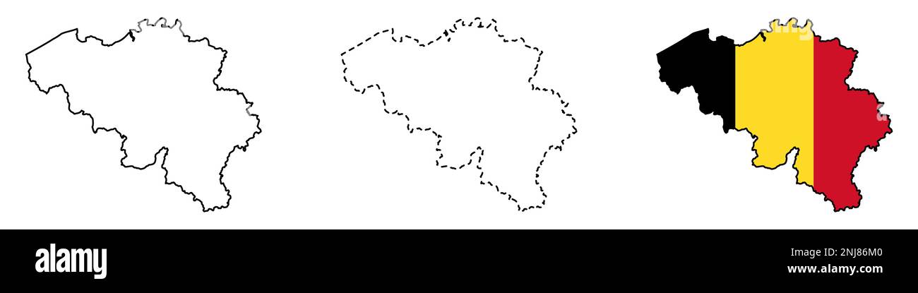 Contour Map of Germany in Black color and color of National Flag ...