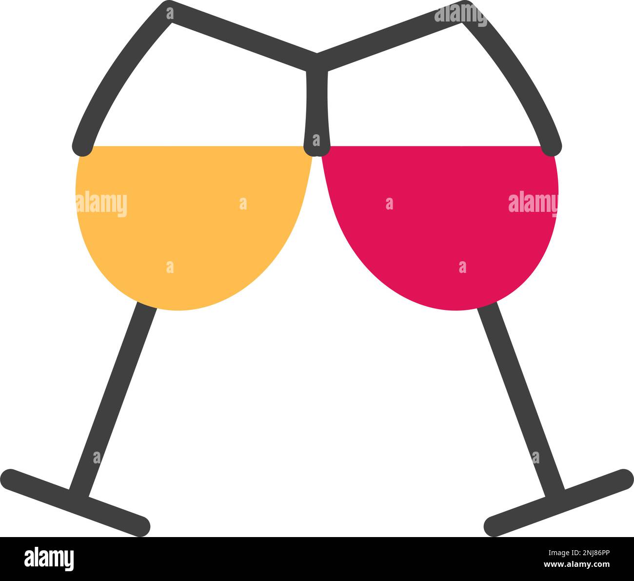 Clinking wine glasses line Stock Vector Images - Alamy