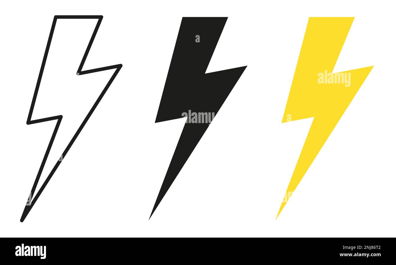 Vector electric lightning bolt logo set isolated on white background ...