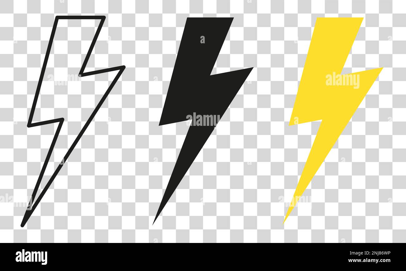Vector electric lightning bolt logo set isolated on white background ...