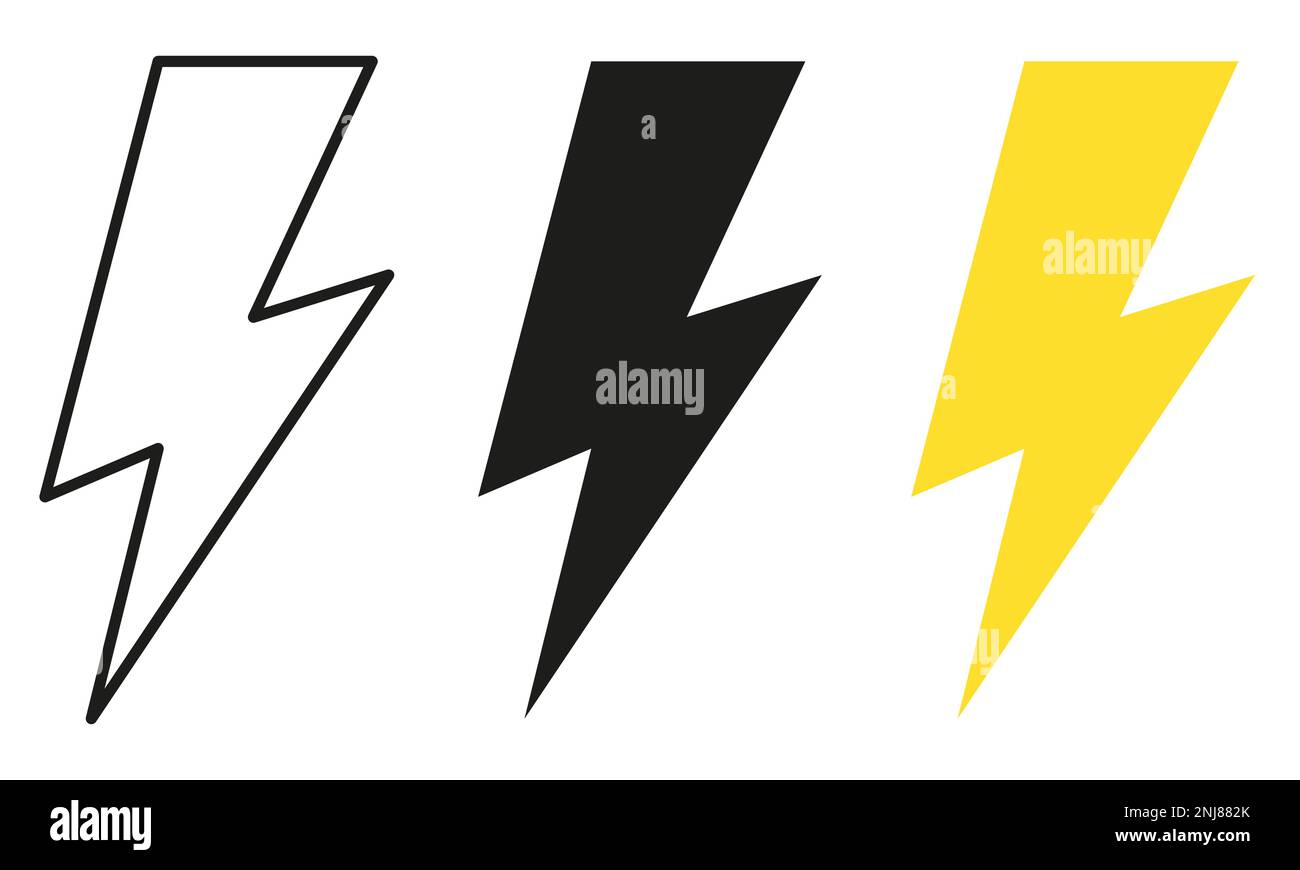 Vector electric lightning bolt logo set isolated on white background ...