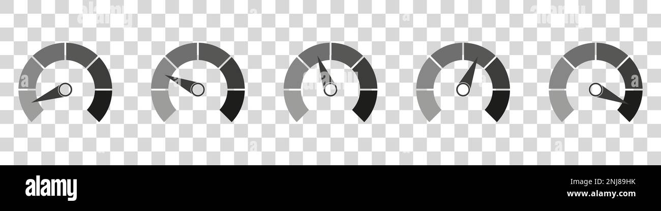 Speedometer rating vector illustration. Collection of colorful ...