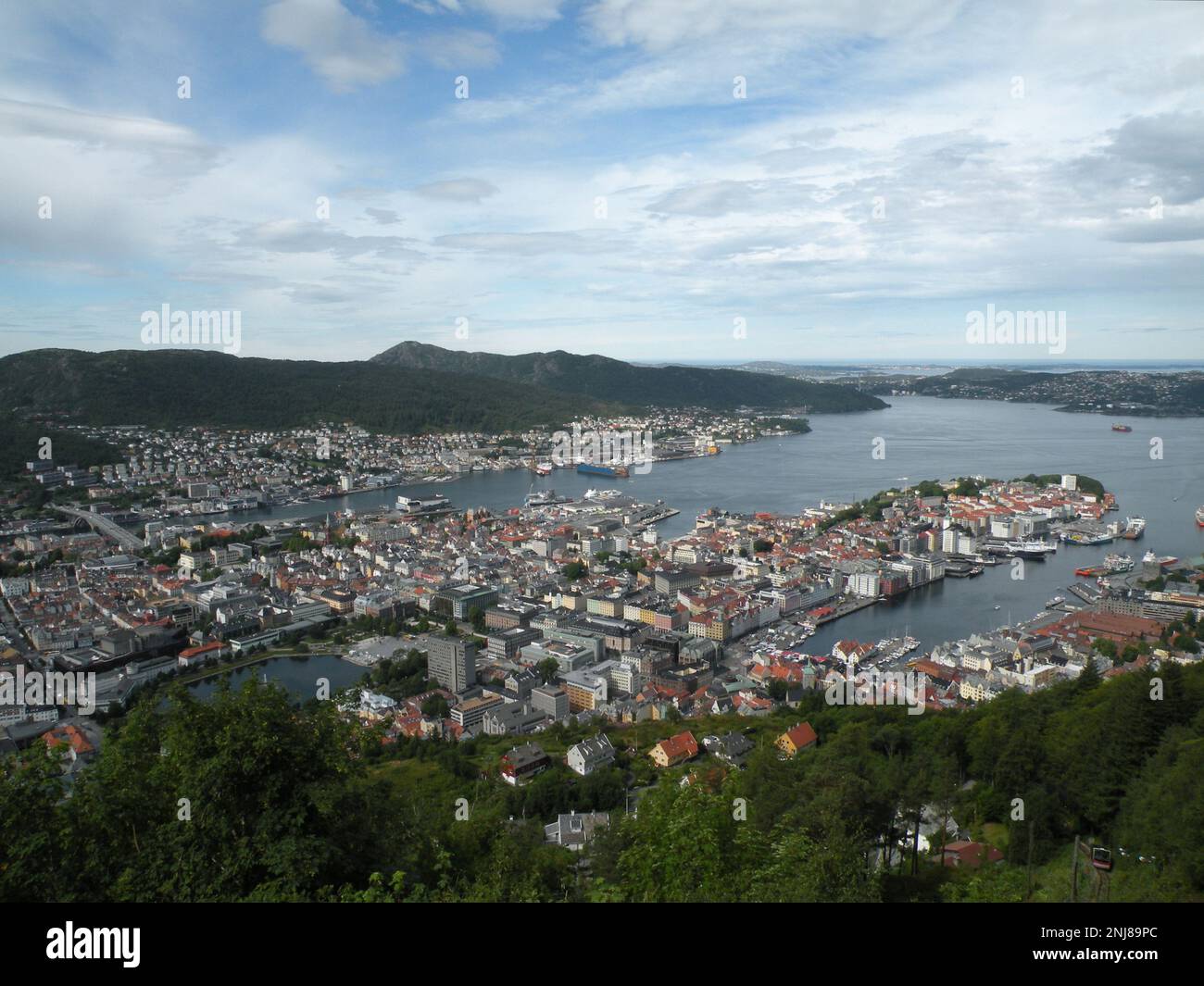 Nordnes view from Tippetue Viewpoint, Bergen, Norway, Europe Stock ...