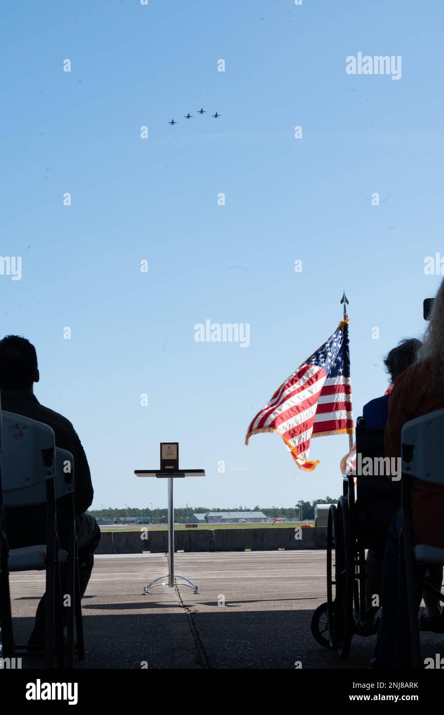 Four T-38 Talons fly over a dedication ceremony at Eglin Air Force Base ...