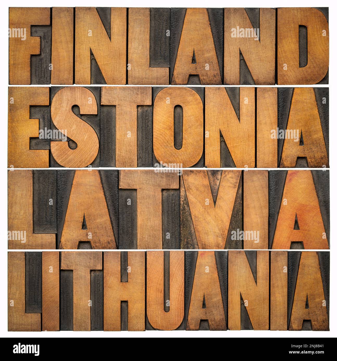 Baltic states, Finland, Estonia, Latvia and Lithuania - isolated word ...