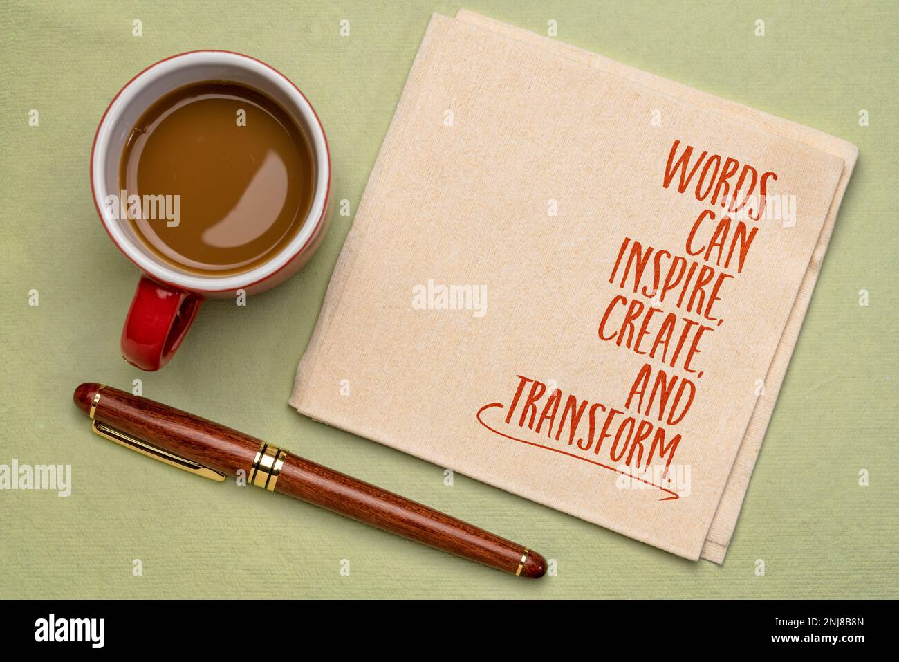 Words can inspire, create, and transform. Inspirational handwriting on ...