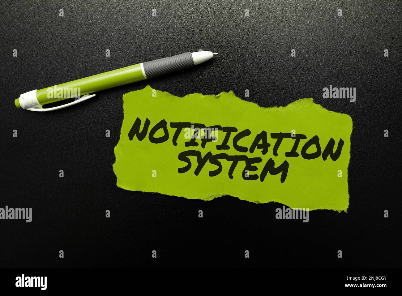 Hand writing sign Notification System. Internet Concept Do not forget ...