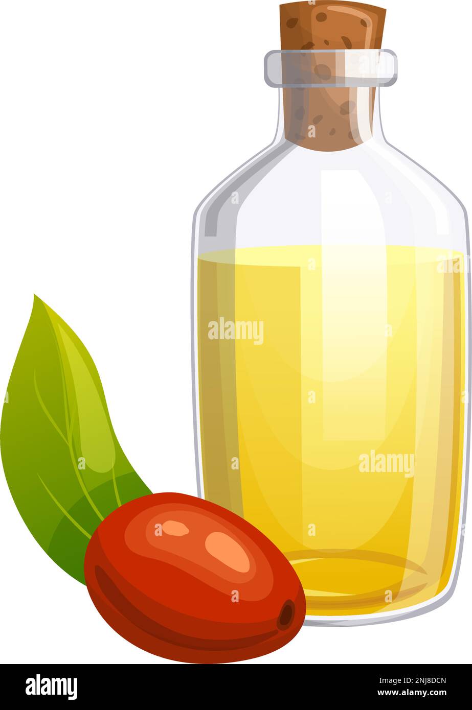 jojoba natural oil cartoon vector illustration color sign Stock Vector ...