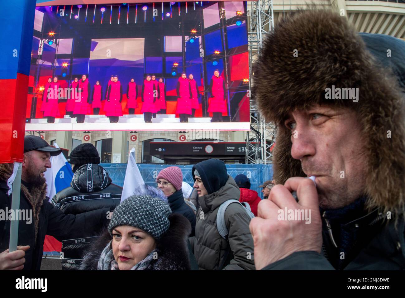 Moscow, Russia. 22nd of February, 2023. People are seen during an open ...