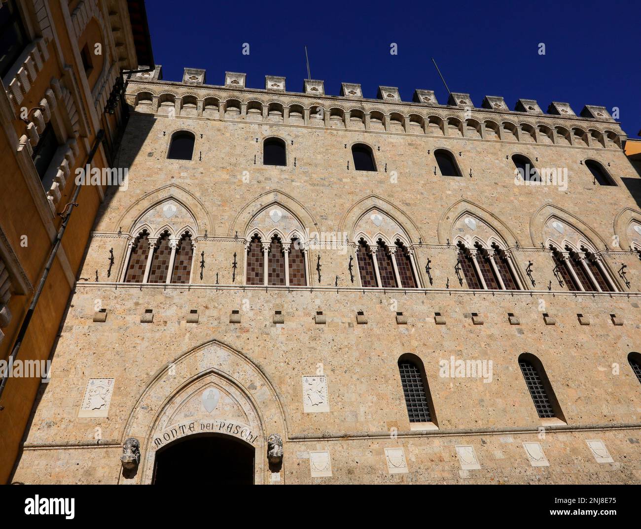 Siena, SI, Italy - February 20, 2023: Headquarters of the Italian bank ...