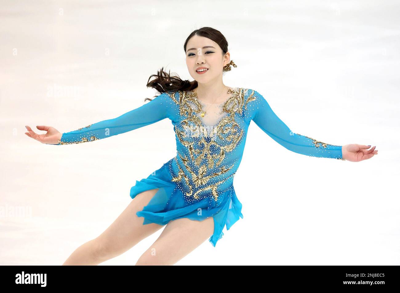 Rika Kihira of Japan performs during free skating (FS) of JSF (Japan Skating Federation) event ...