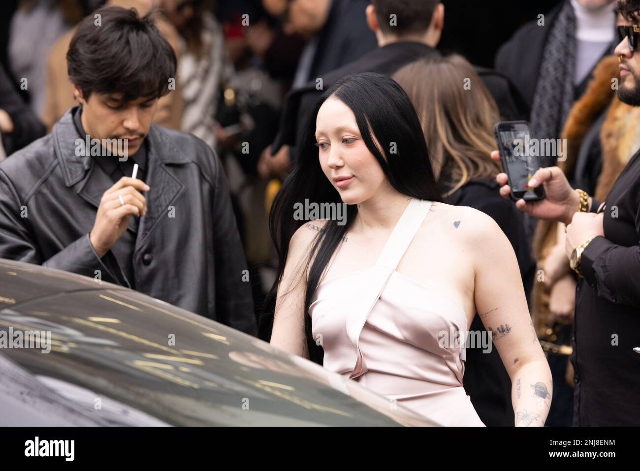 Milan, Italy. 22nd Feb, 2023. Noha Cyrus is seen after the Fendi ...