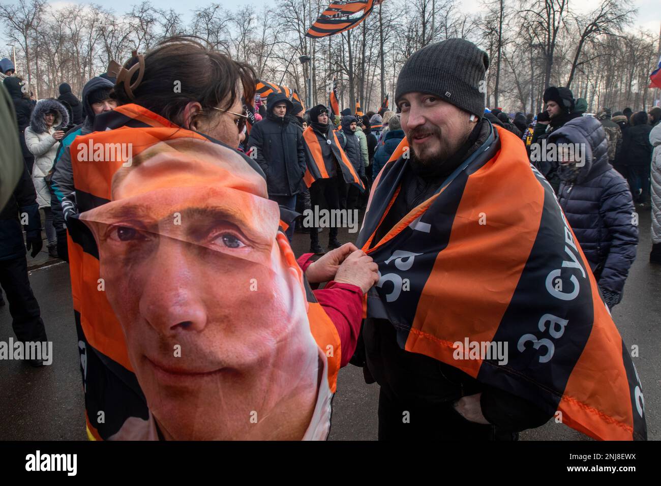 Moscow, Russia. 22nd of February, 2023. People are seen during an open ...