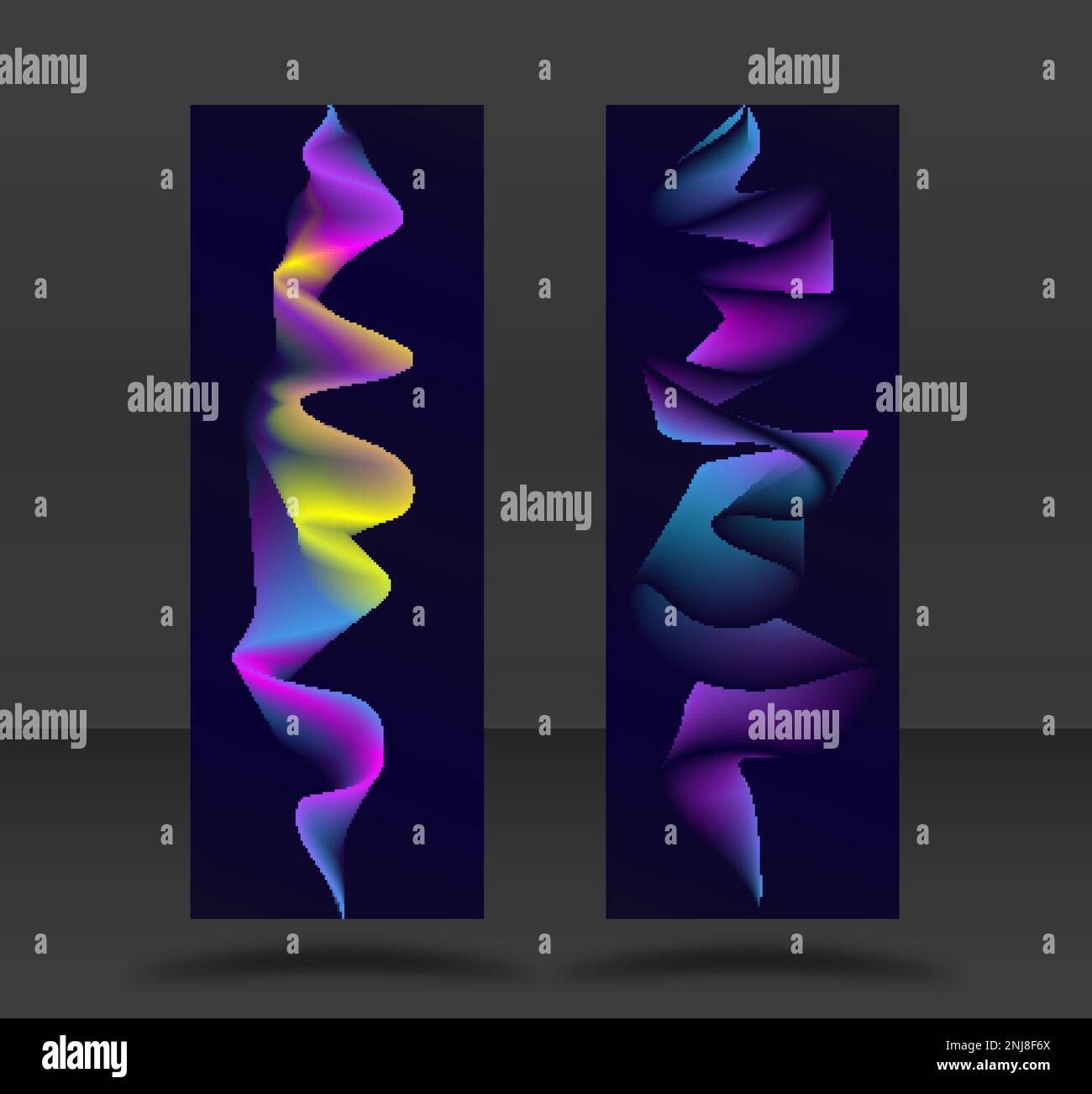 Colorful gradient waves. A set of templates for creative design. Layout ...