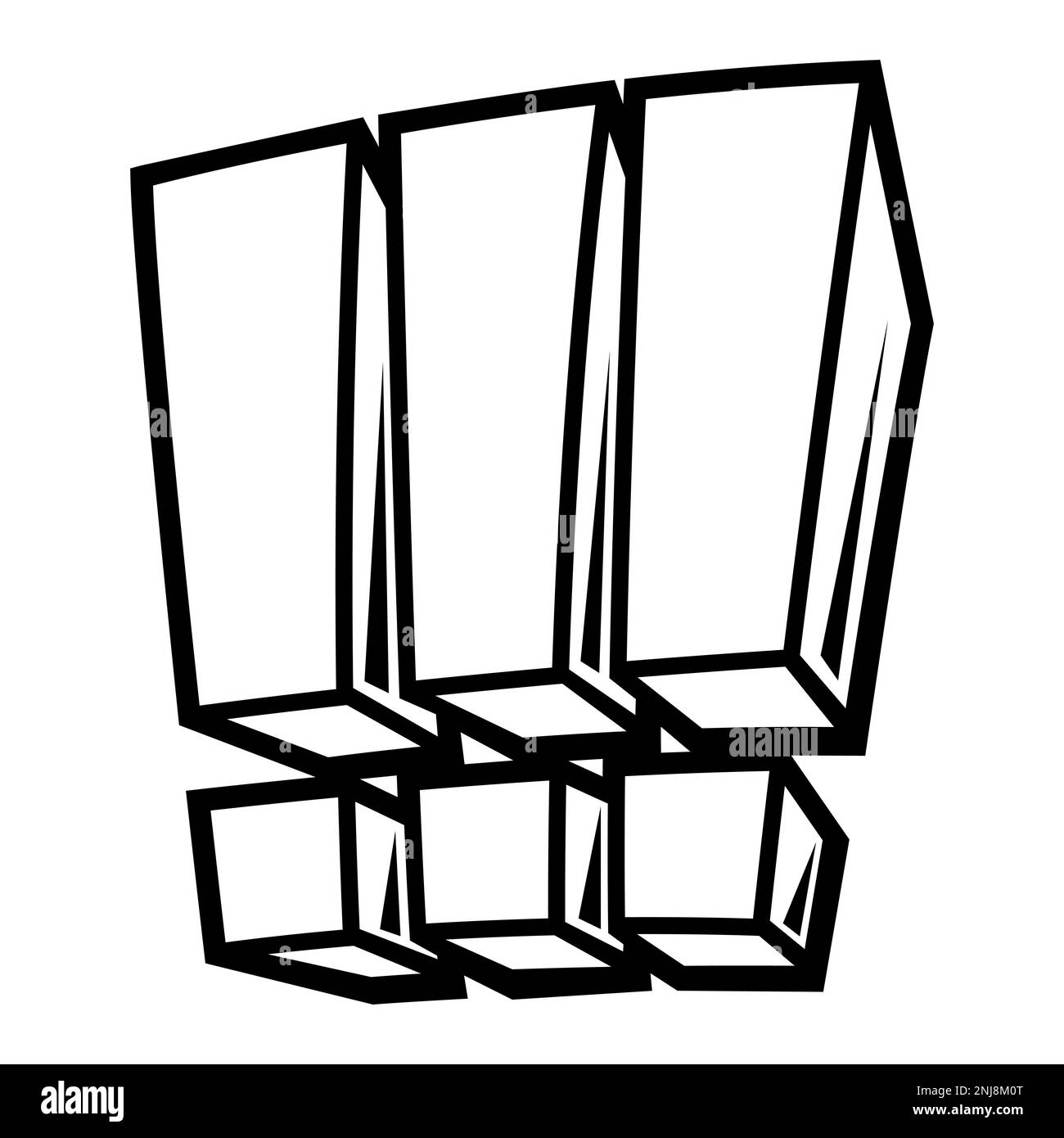 Illustration of comic exclamation marks. Cartoon pop art creative image ...