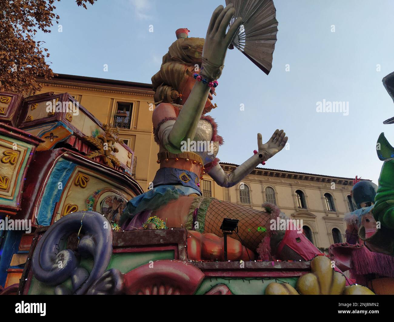 VERONA,ITALY-FEBRUARY 2023: chariots and masks parade during carnival ...