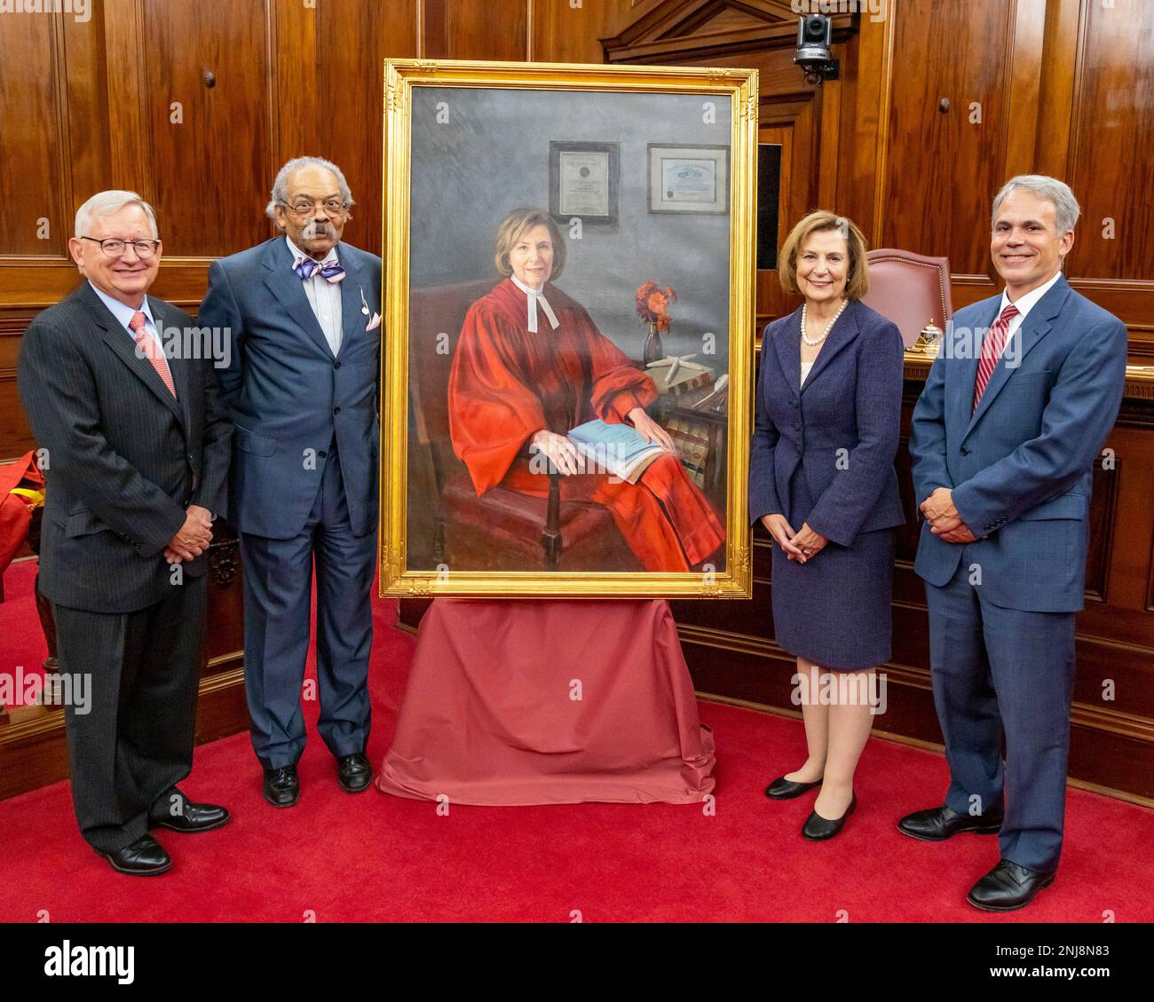 In this photo provided by the Maryland Judiciary, from left, retired ...