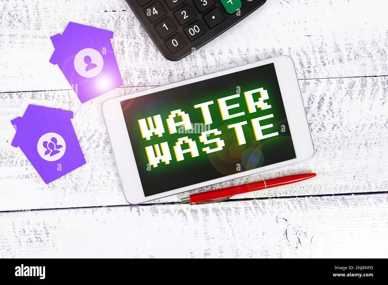 Handwriting text Water Waste. Conceptual photo liquid that has been ...