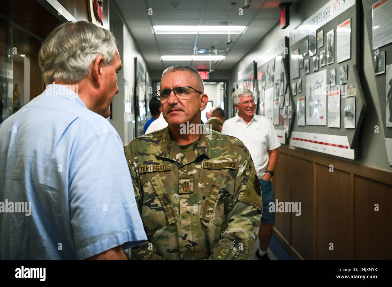 Chief Master Sgt. Scott Tontegode, 155th wing command chief, explains ...