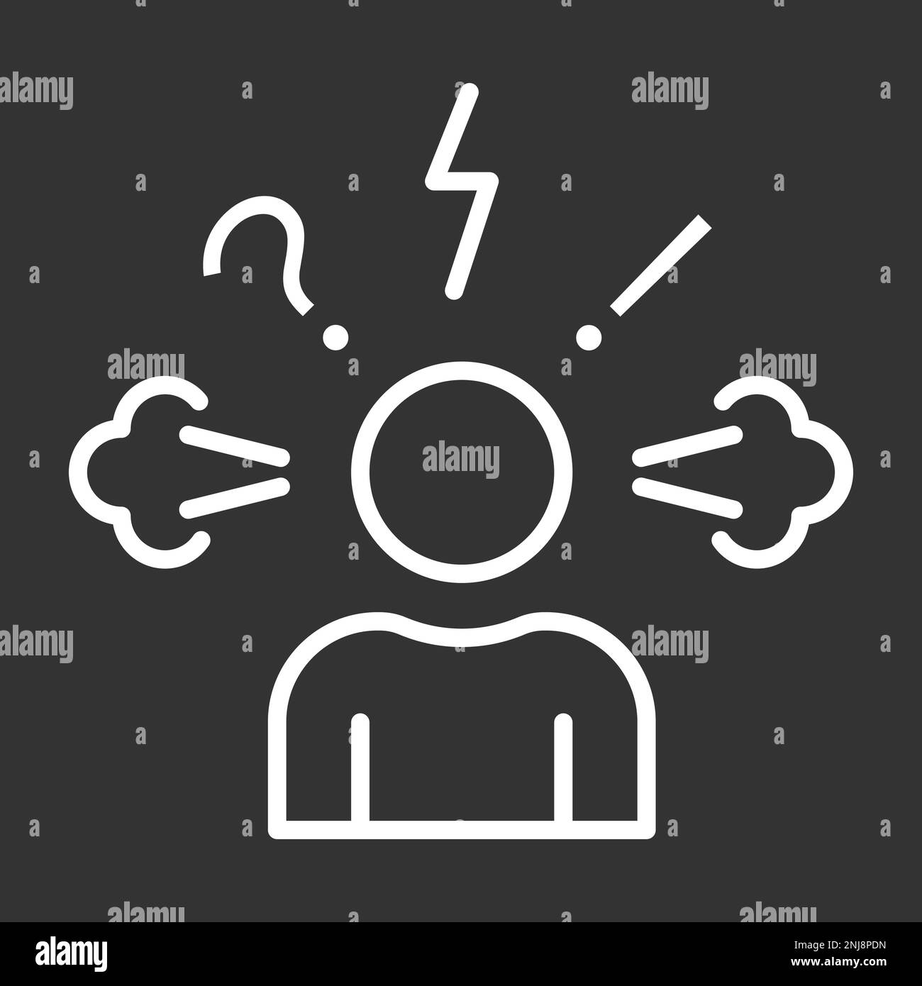 Anger line icon concept Stock Vector Images - Alamy