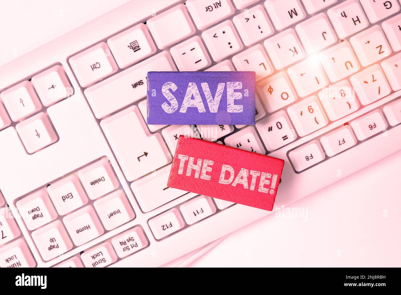 Handwriting text Save The Date. Concept meaning Remembering the schedule Mark the calendar ...