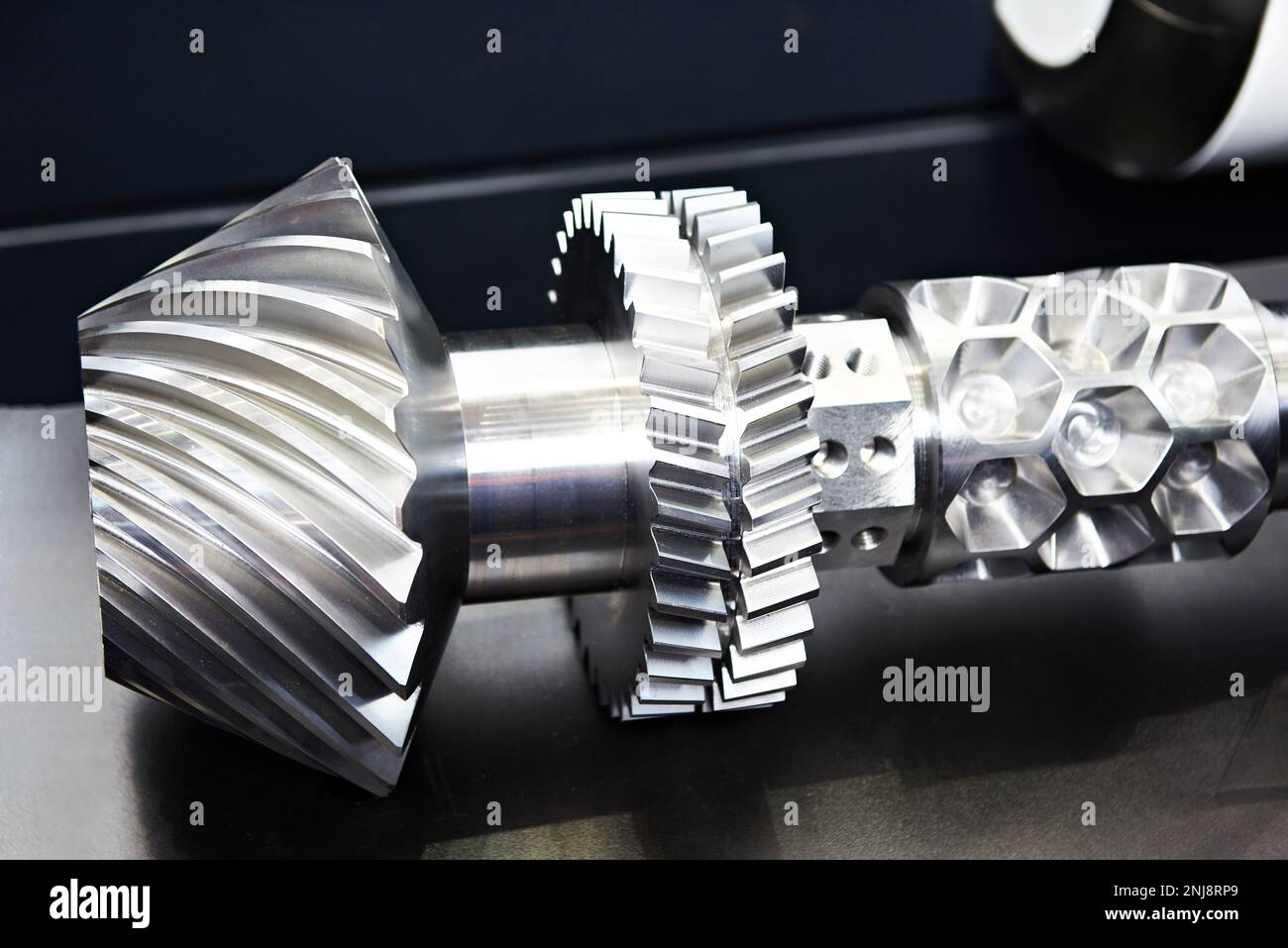 Steel part modern metal working sample Stock Photo - Alamy
