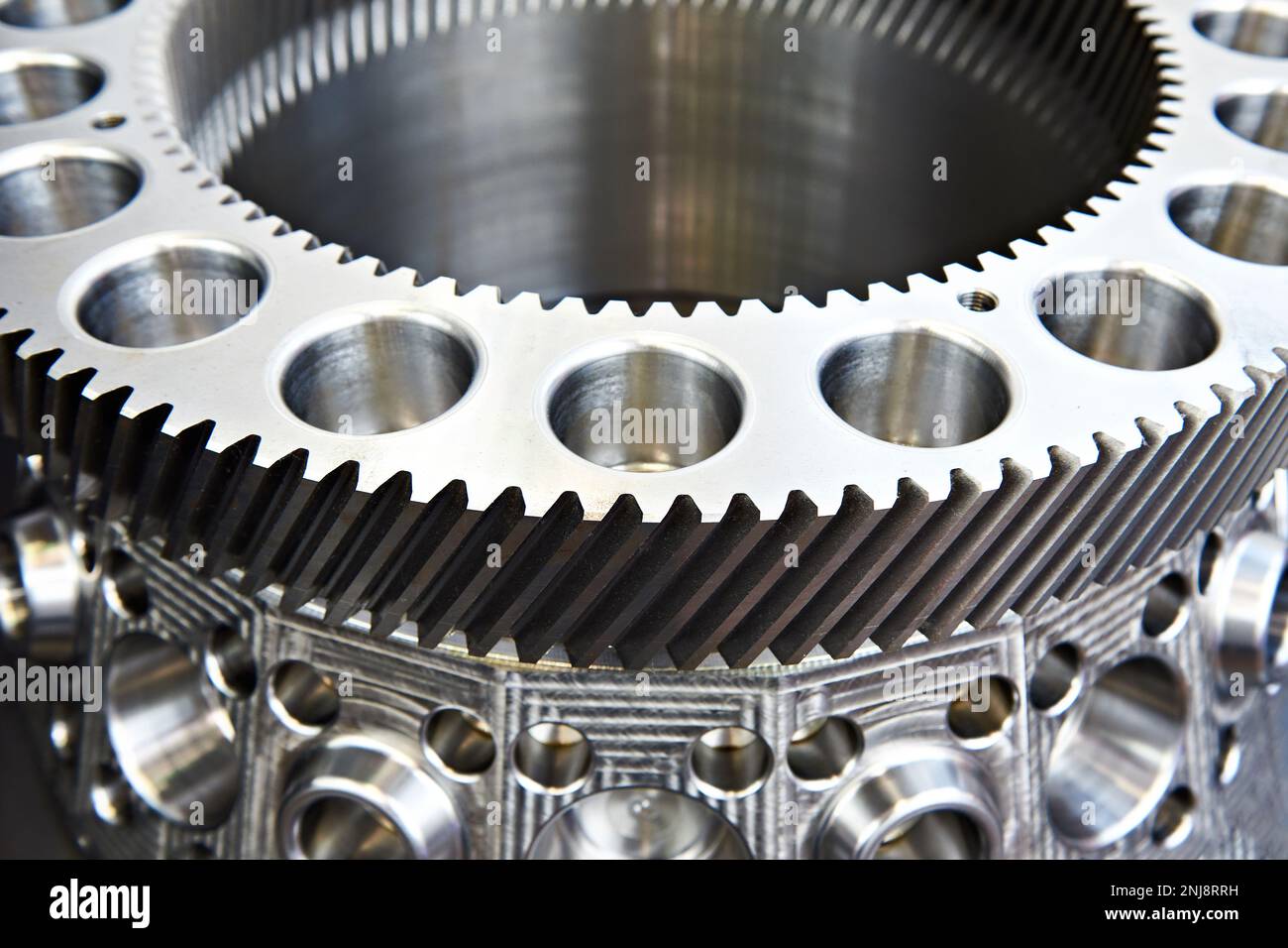 Steel part modern metal working sample Stock Photo - Alamy