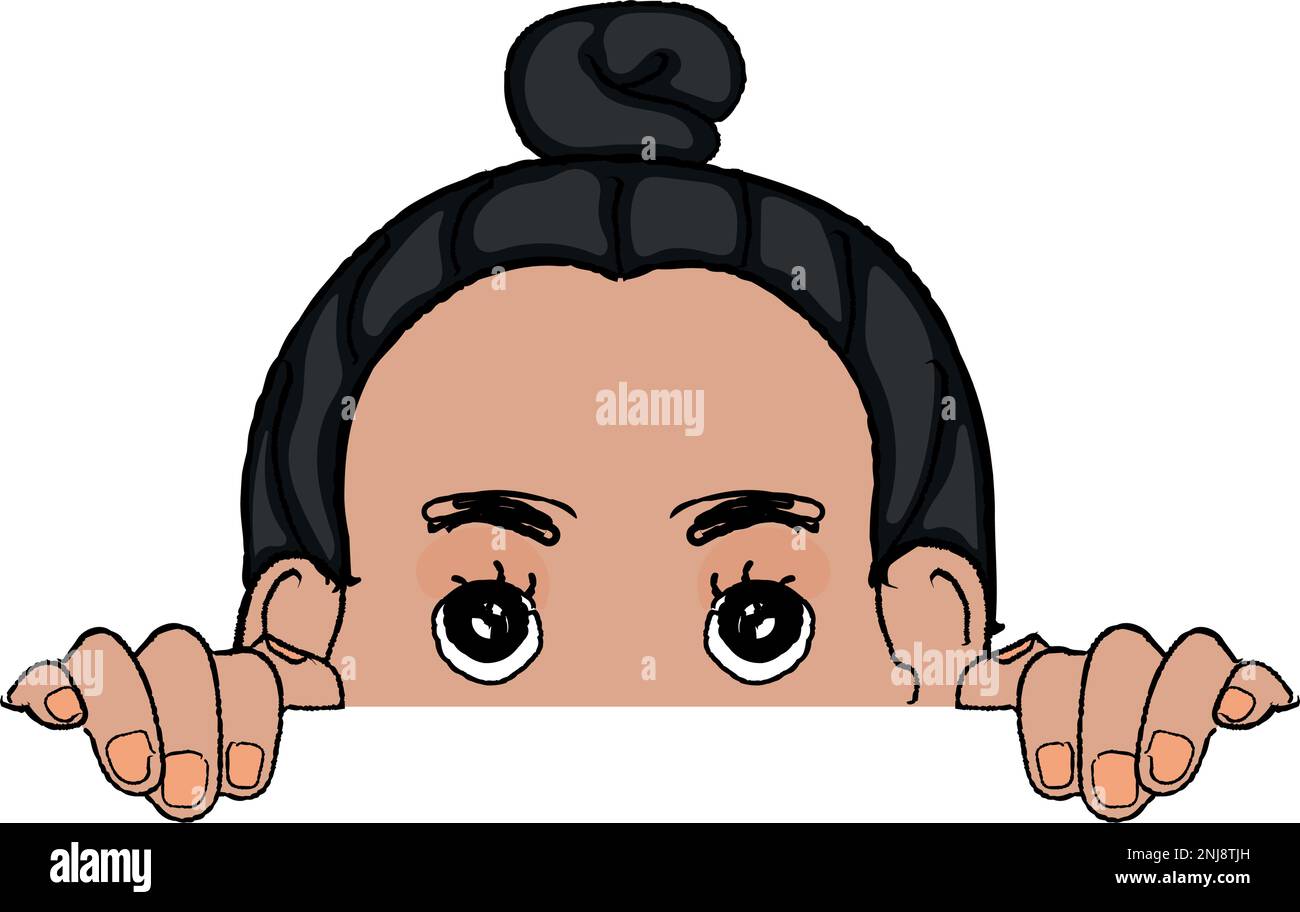 Isolated cute hiding female avatar character Vector Stock Vector Image ...