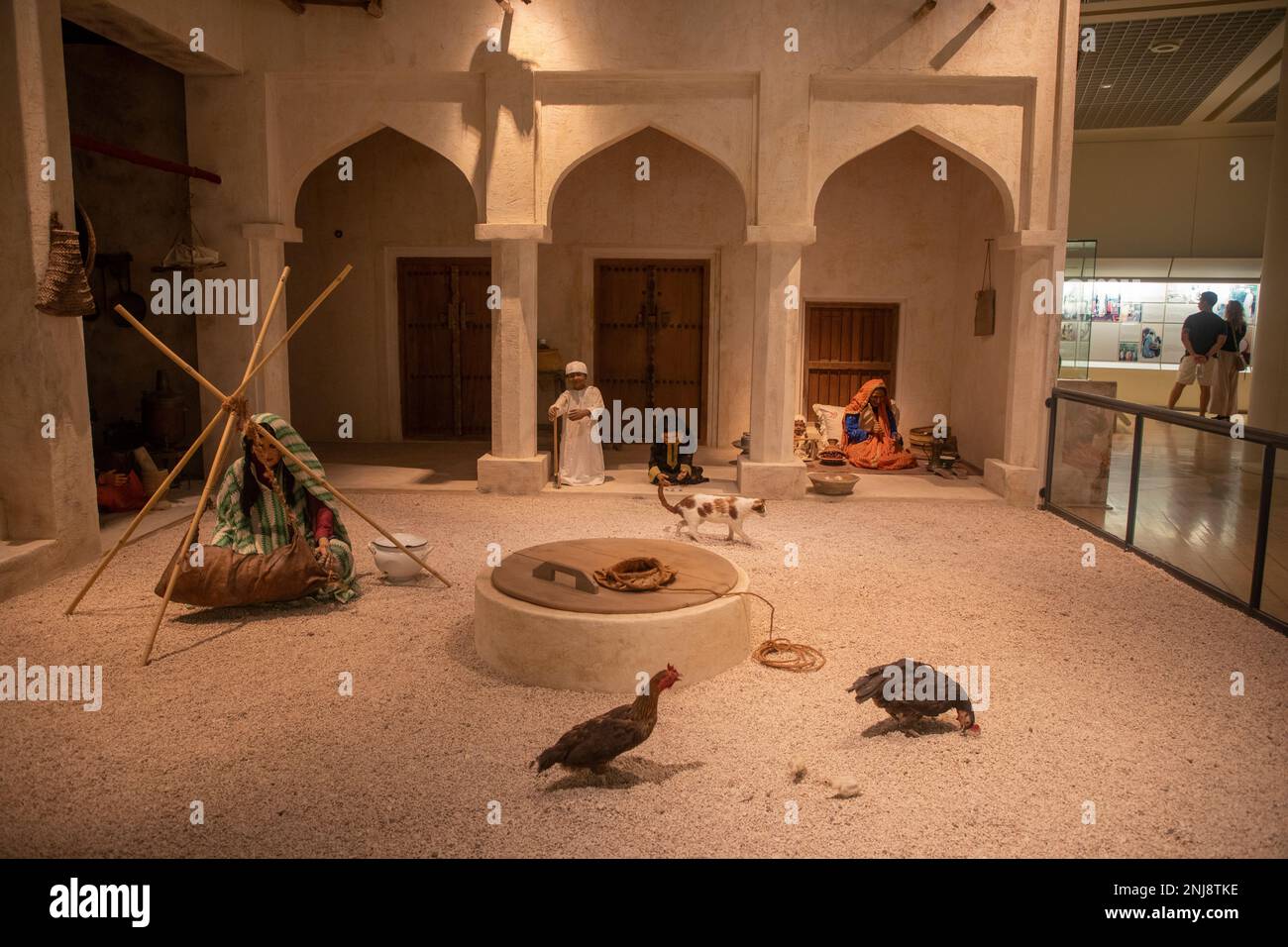 A gallery of Bahrain National Museum. Exhibit shows a traditional life ...