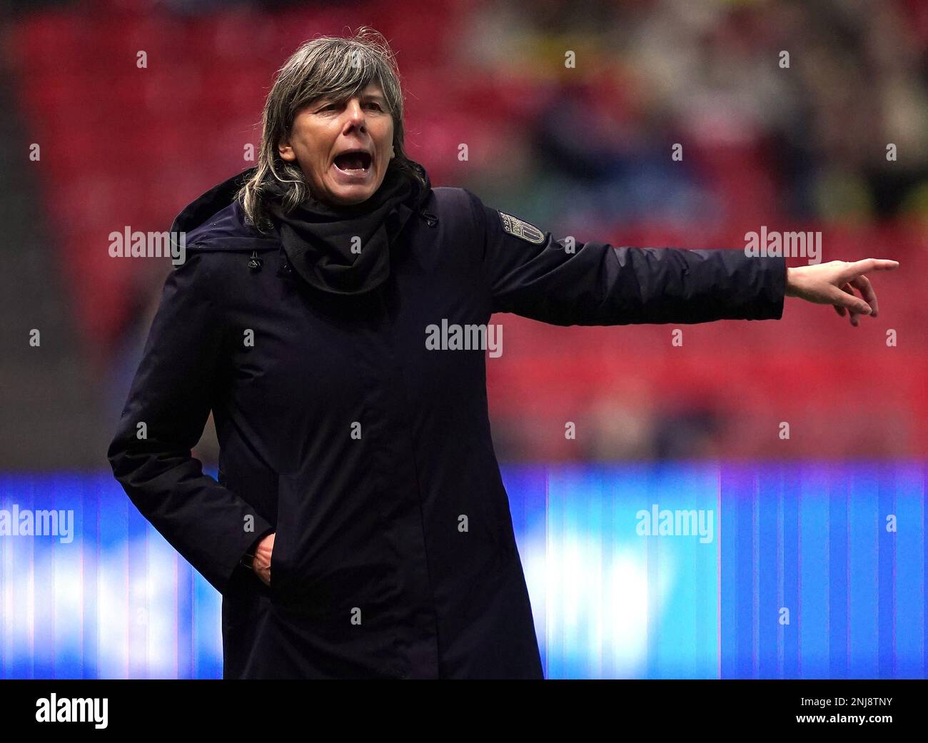 Italy head coach Milena Bertolini instructs her players during the ...