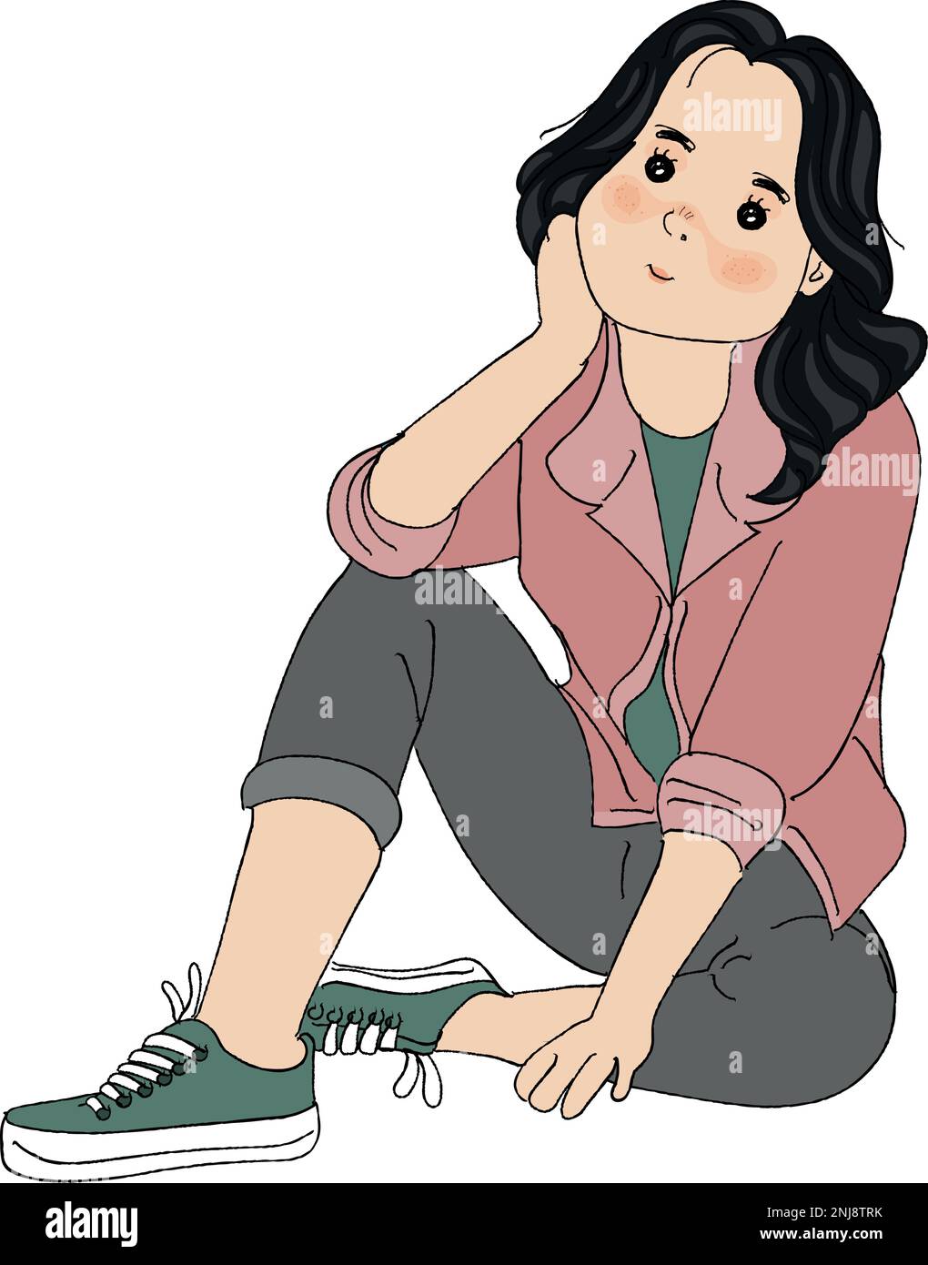 Isolated colored cute girl character Vector Stock Vector Image & Art ...