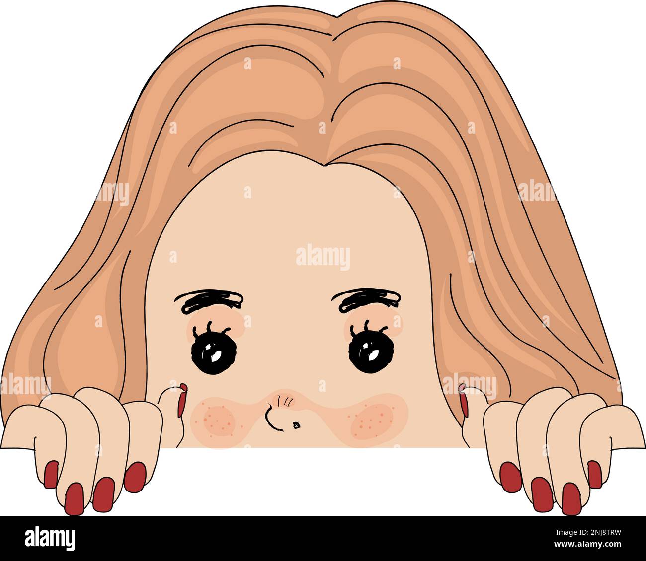 Isolated cute hiding female avatar character Vector Stock Vector Image ...
