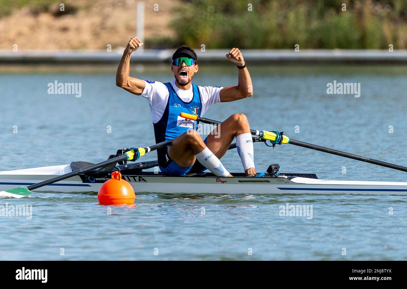 Gabriel Soares of Italy celebrates after winning the Men's Lightweight ...