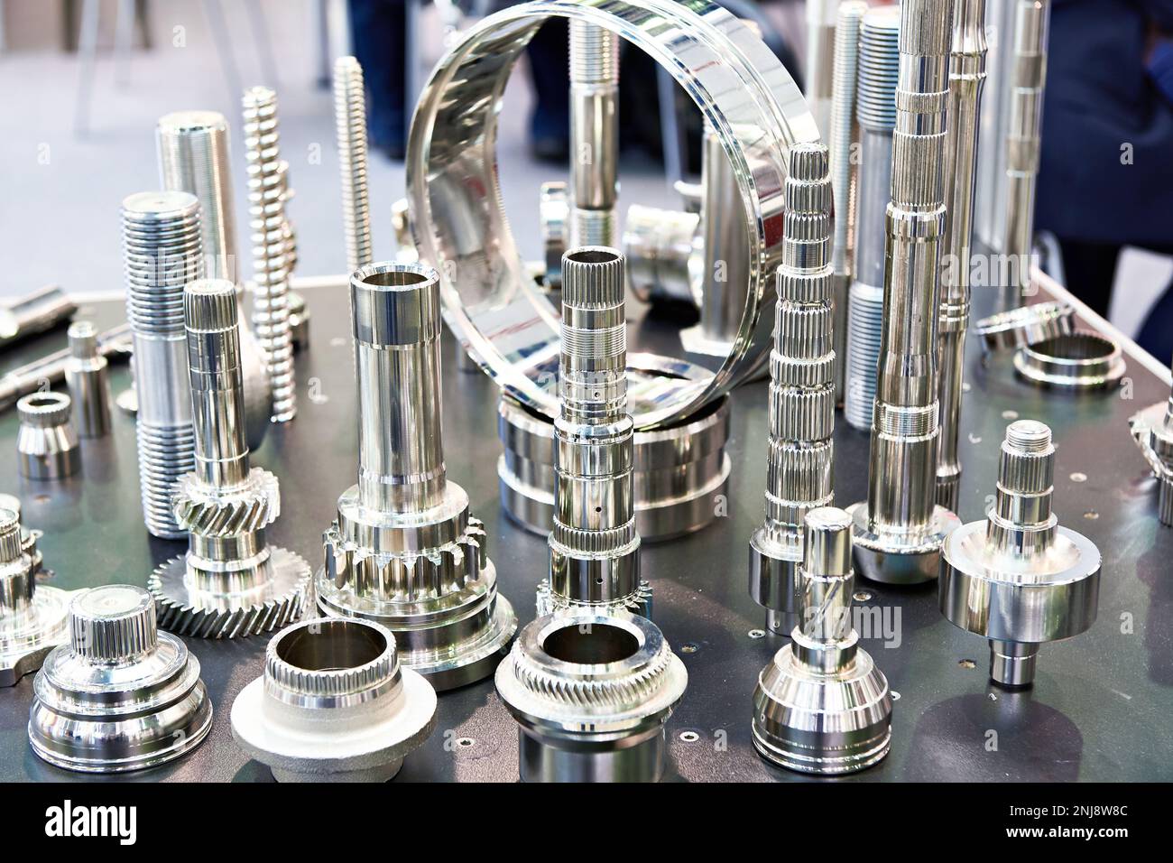 Samples of metal working parts stainless steel Stock Photo - Alamy