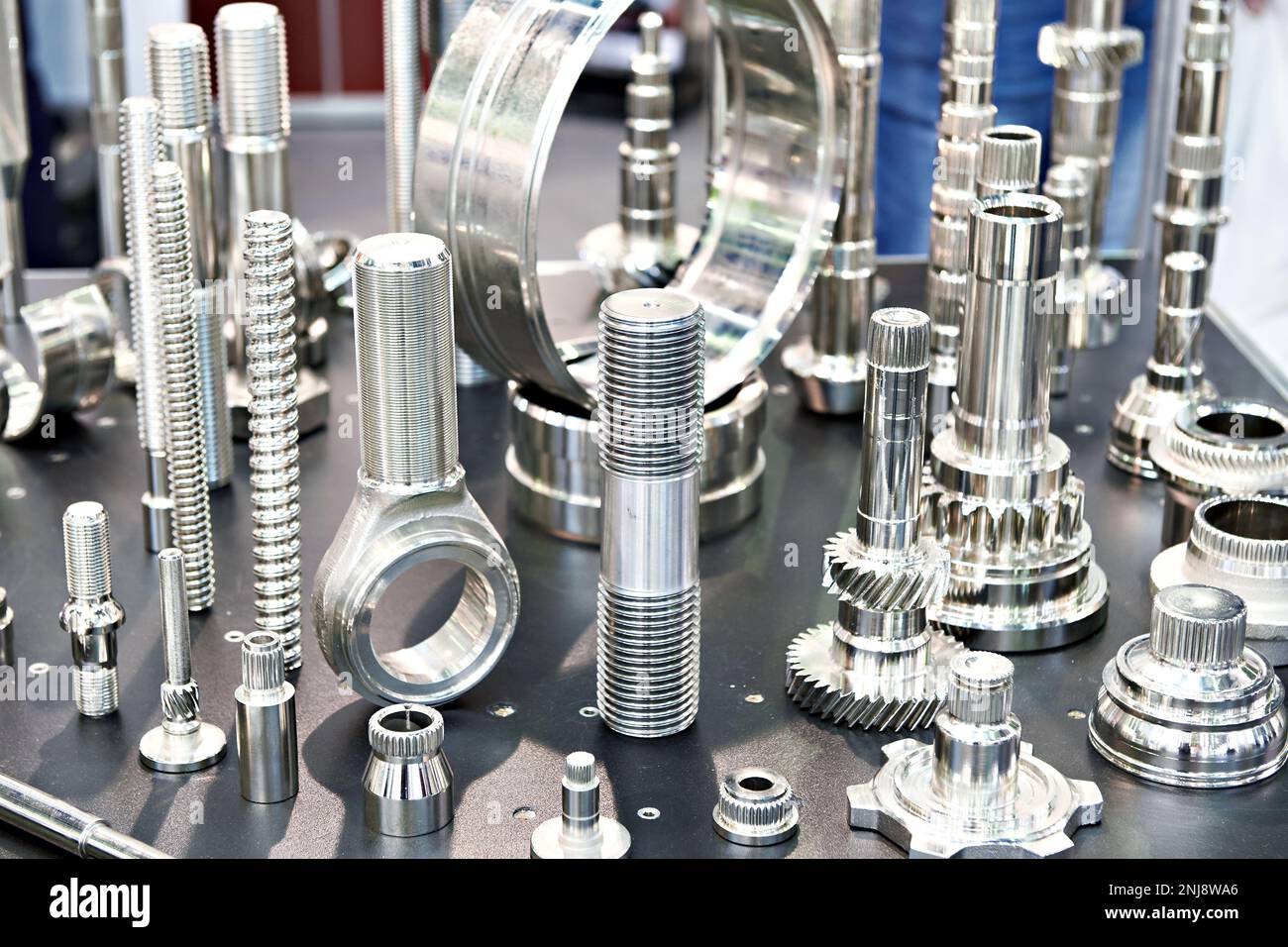 Samples of metal working parts stainless steel Stock Photo - Alamy