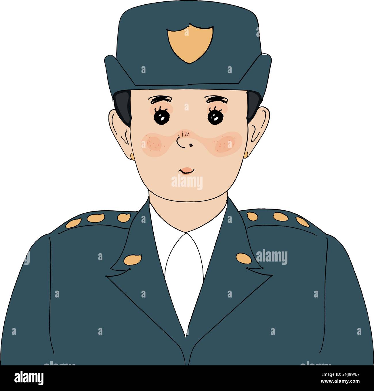 Isolated cute girl police officer character Vector Stock Vector Image ...