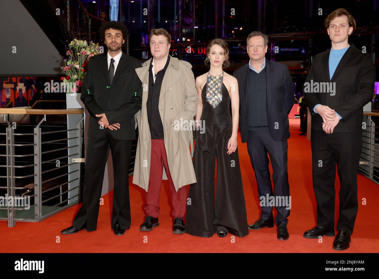 Berlin, Germany. 22nd Feb, 2023. Actors Matthias Brandt (2nd from right ...