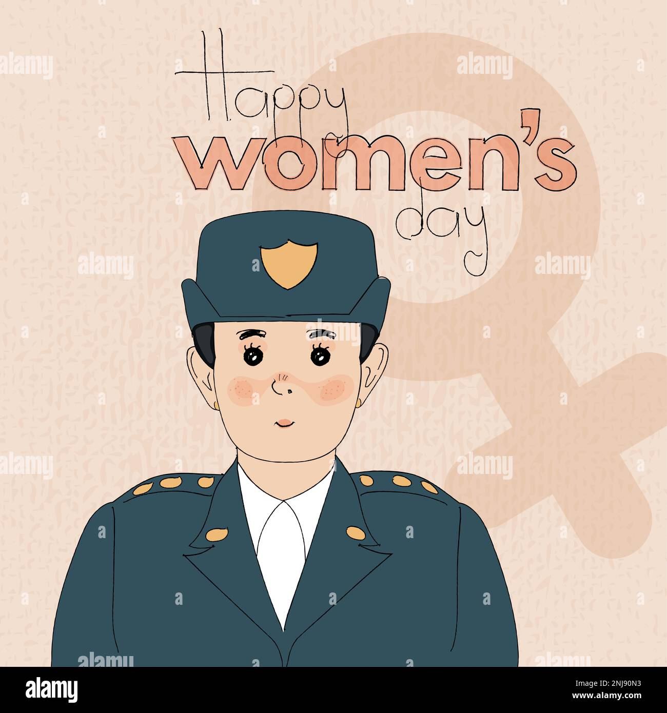 Female police officer art illustration Stock Vector Images - Alamy